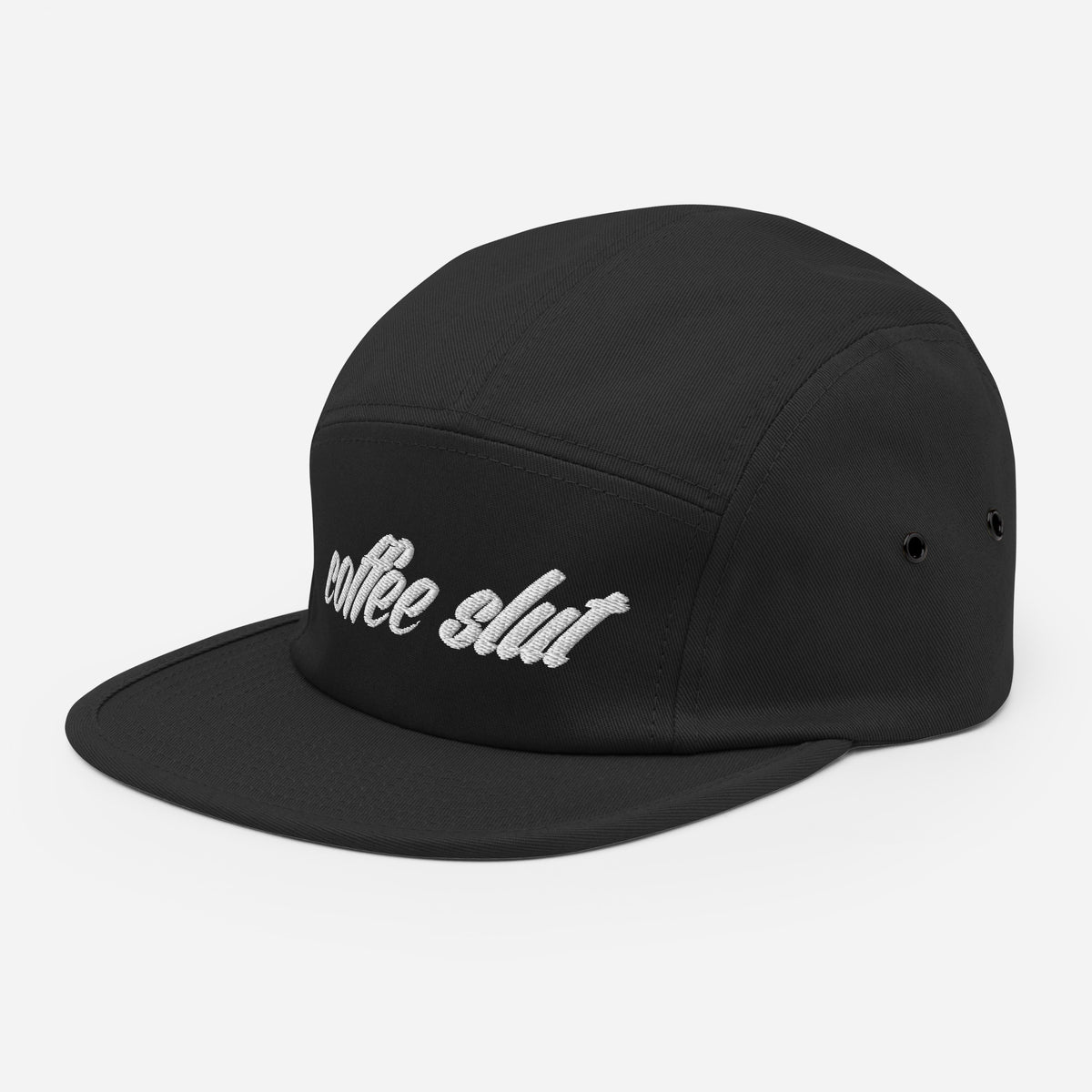 Coffee Slut Five Panel Cap original White logo – coffeeslutguam